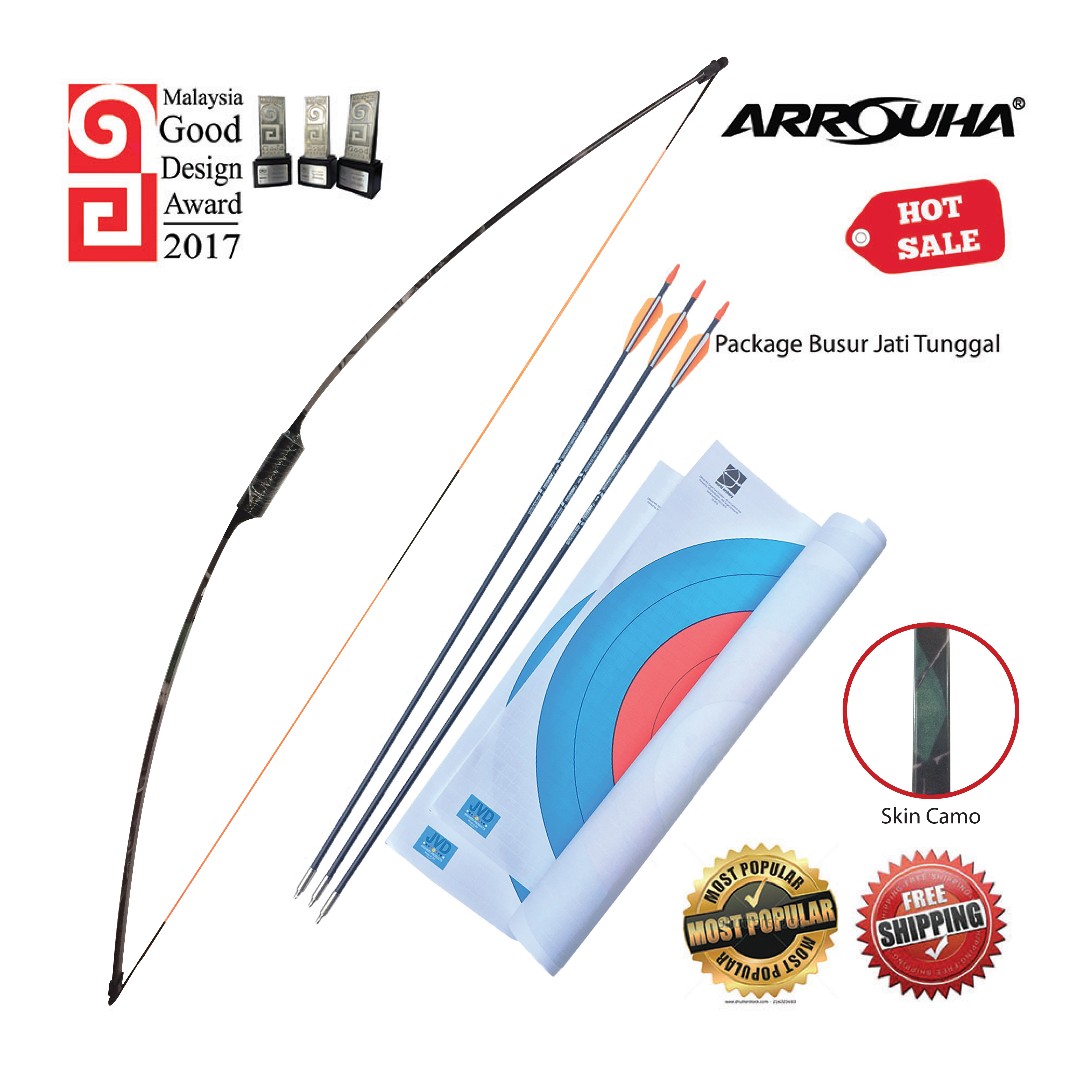 BUSUR PANAH TRADISIONAL (CAMOU SKIN), Sports Equipment, Sports & Games ...