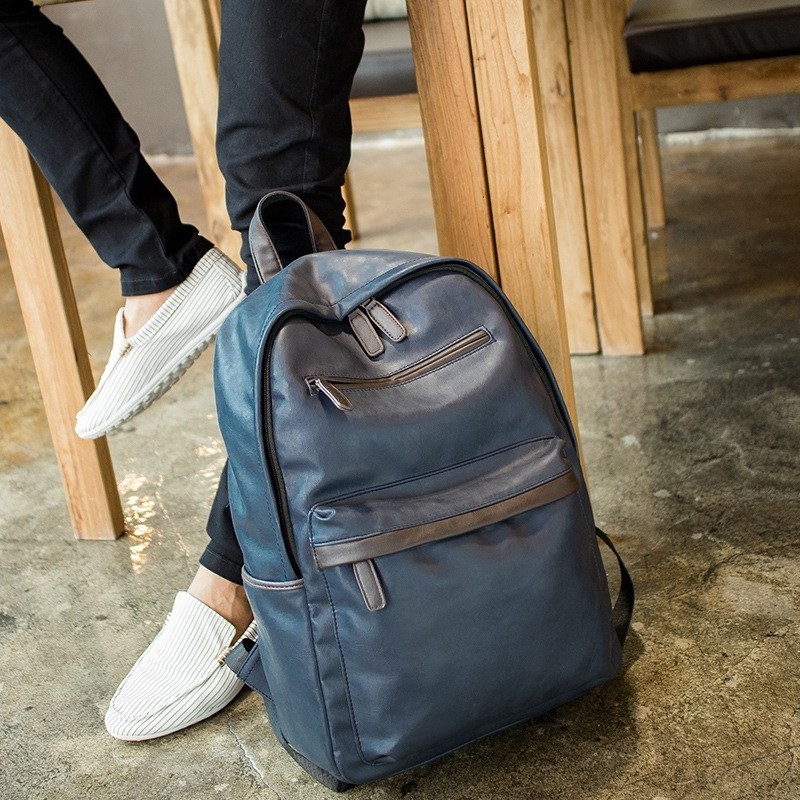 KoreanThreebox Laptop Backpack with Leather superior quality, Student ...