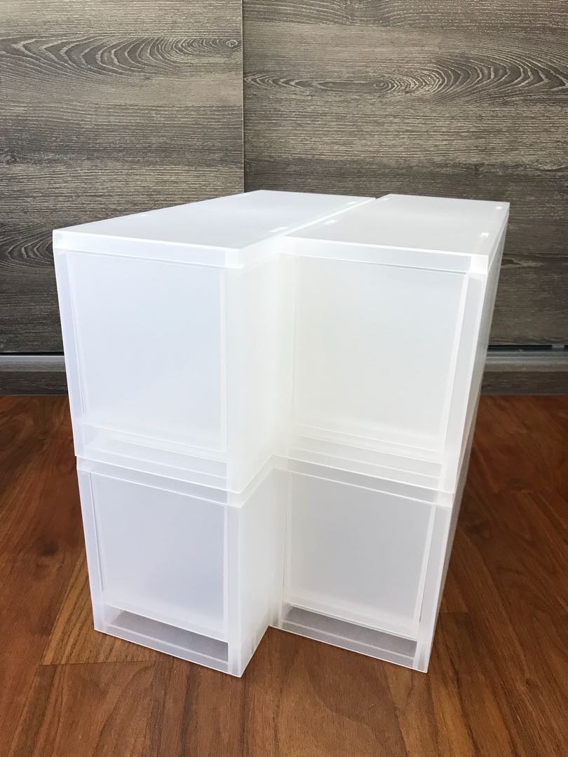 MUJI Polypropylene storage case X4, Furniture, Shelves & Drawers on ...