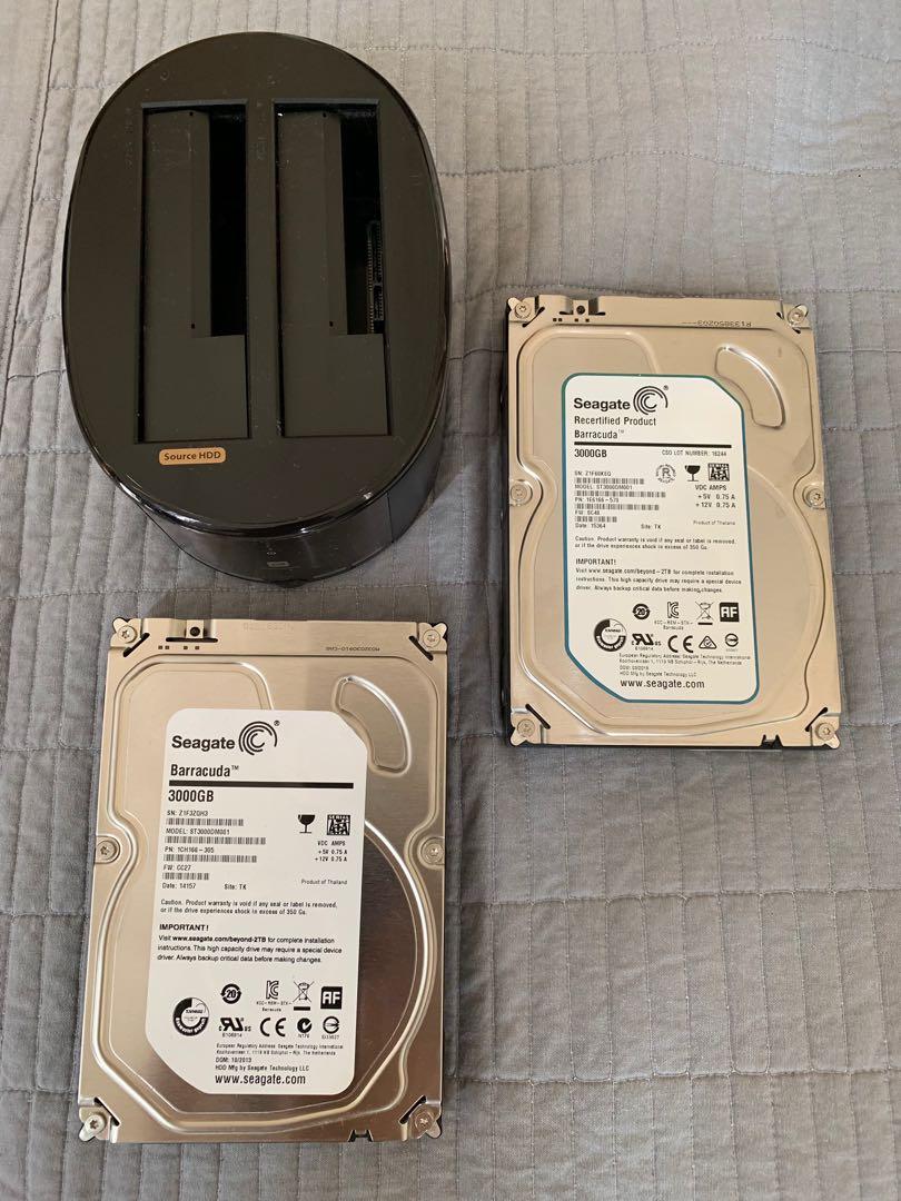 3TB drives (2) & 3.5/2.5” dual bay hard disk clone, Computers & Tech ...