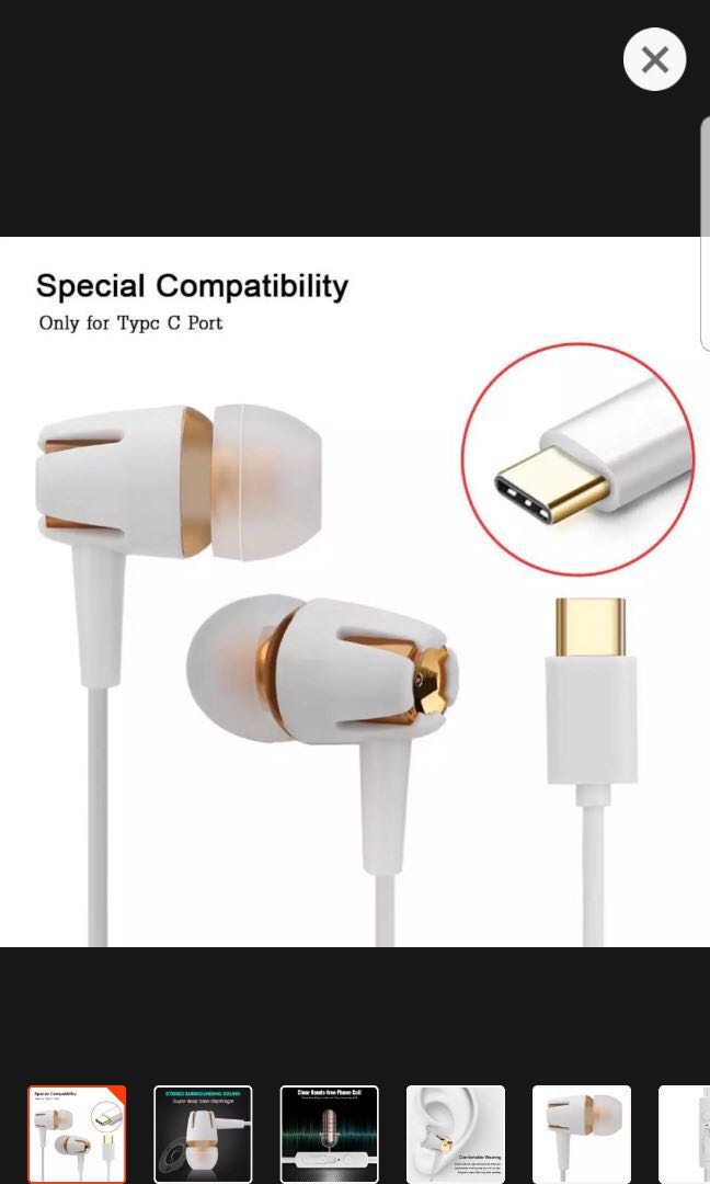 Earphone Type C port 3.5mm, Audio, Portable Audio Accessories on Carousell