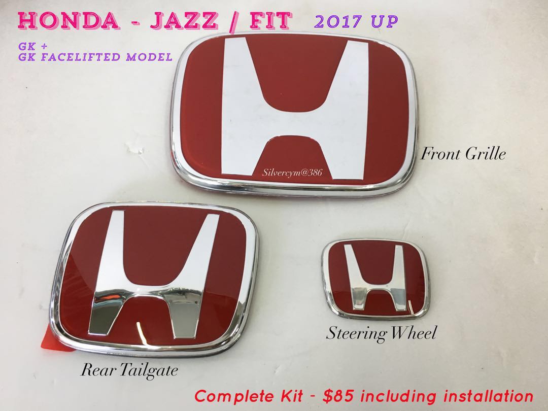HONDA Red 'H' Badge / Emblem for JAZZ / FIT (GK model) 2017 up, Car ...