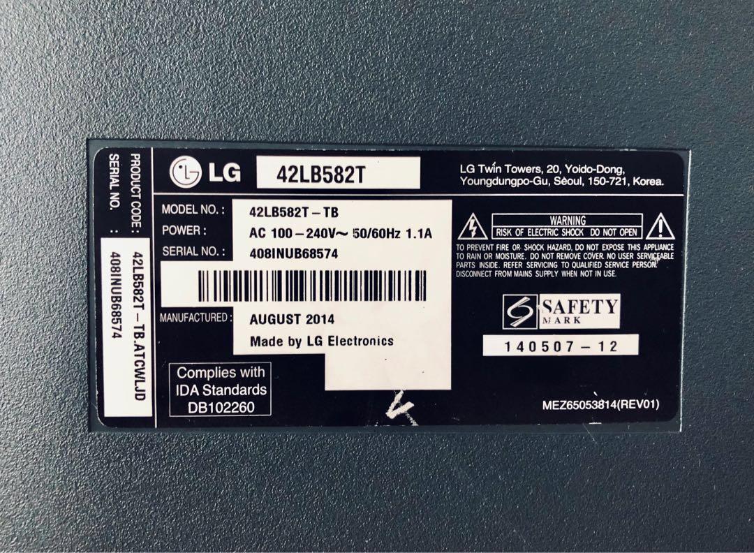 LG 42 Inch Full HD Smart LED TV (42LB582T - TB), TV & Home Appliances, TV & Entertainment, TV on ...
