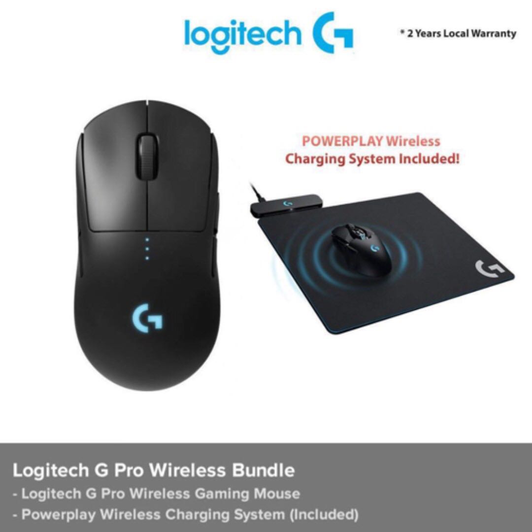Logitech G Pro Wireless Gaming Mouse & Powerplay Wireless Charging Pad ...
