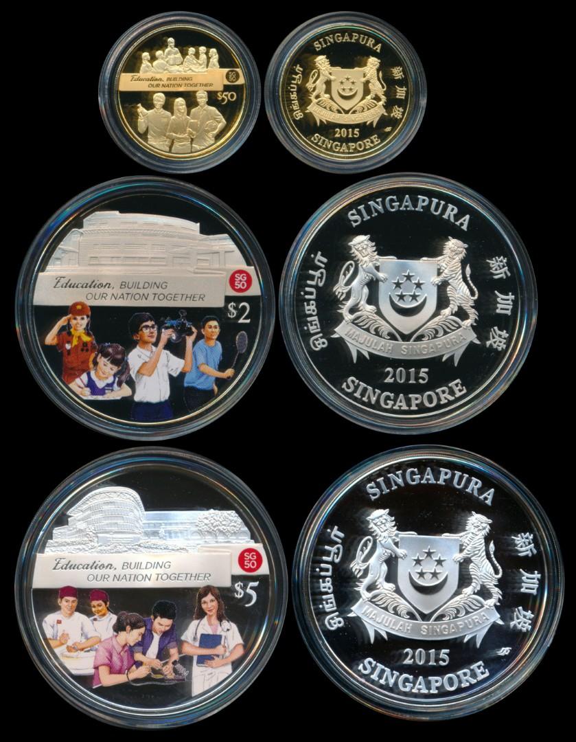 Singapore SG50 Commerative coins 3-in-1 coin set, Hobbies & Toys ...