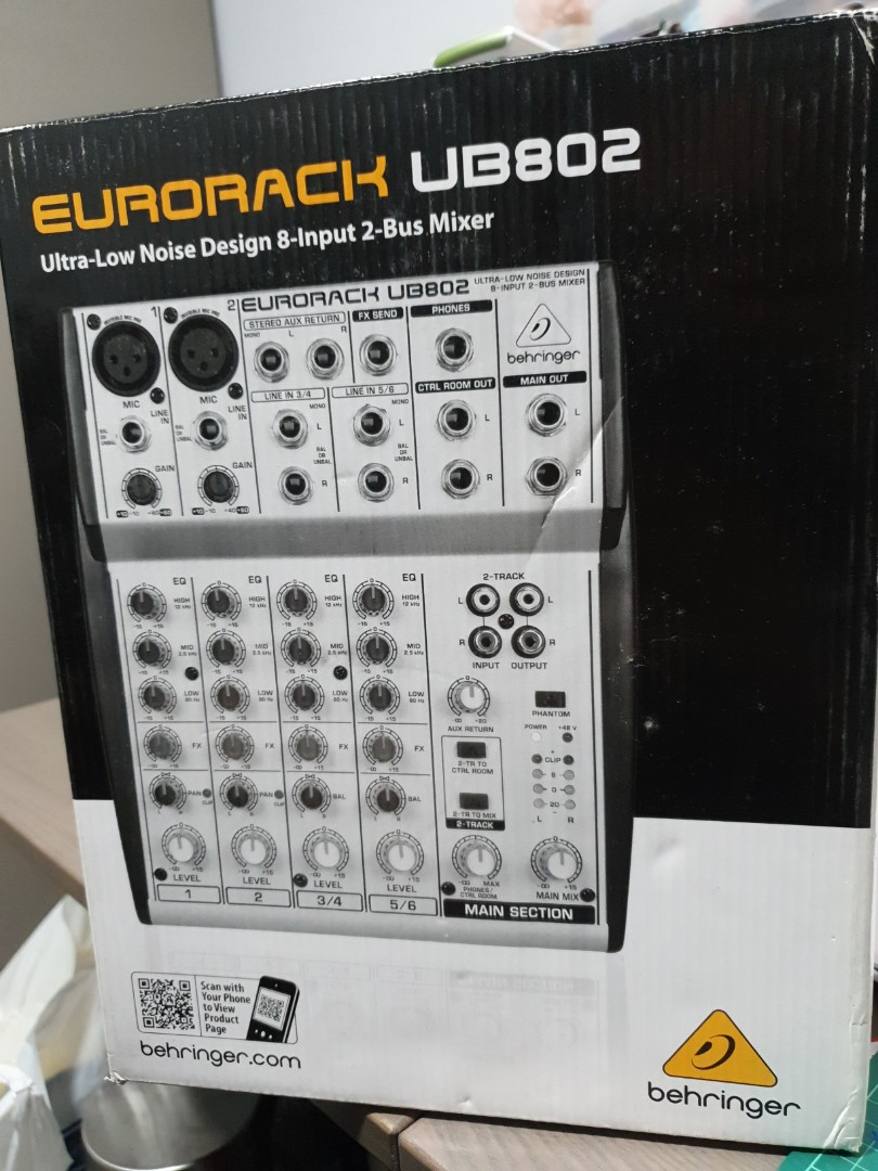 Behringer Eurorack UB802 8-input Mixer, Audio, Other Audio Equipment on ...