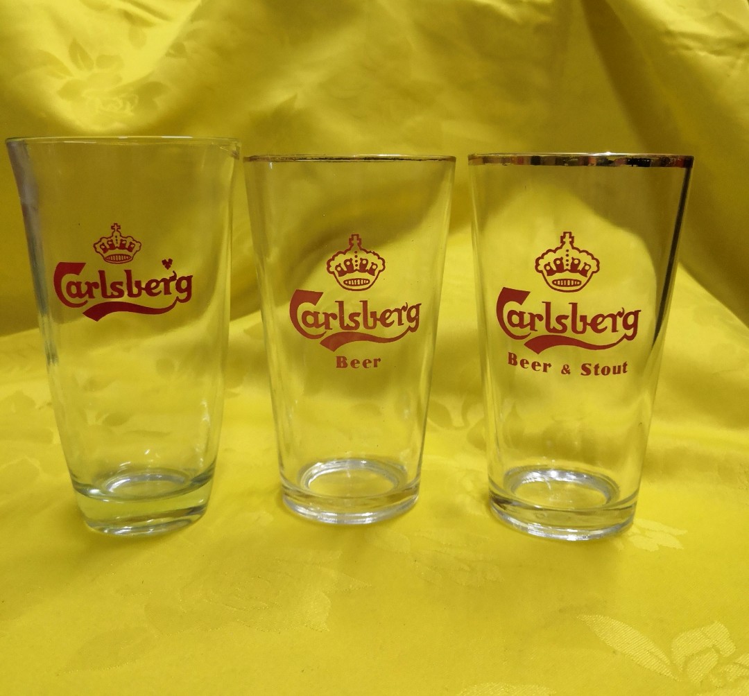 Carlsberg Old Collection Set Glasses, Hobbies & Toys, Collectibles ...
