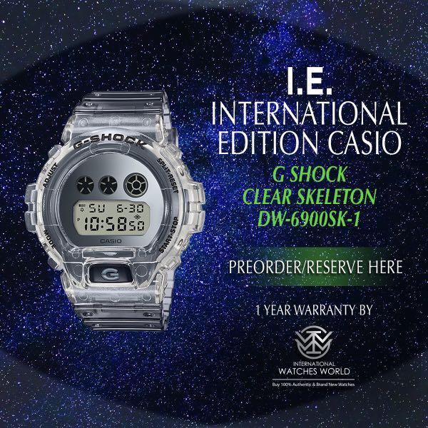 CASIO INTERNATIONAL EDITION G SHOCK CLEAR SKELETON SERIES CLASSIC DW ...