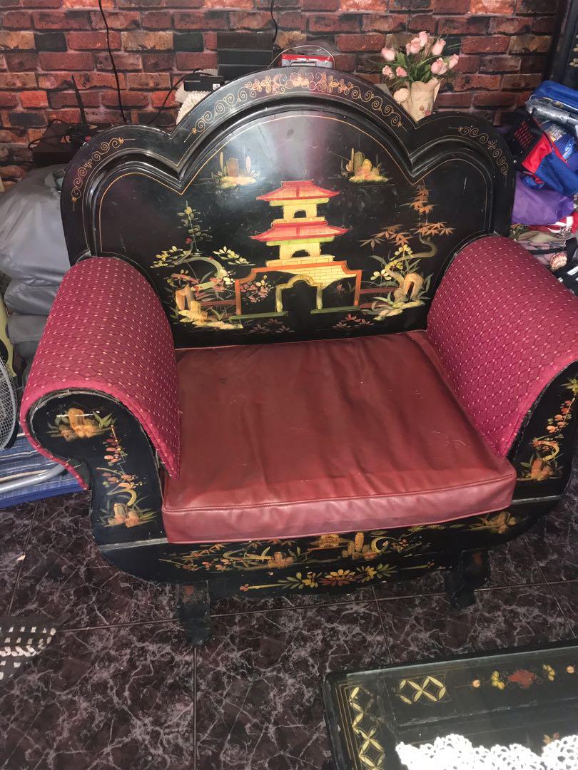 Chinese sofa set, Furniture & Home Living, Furniture, Sofas on Carousell