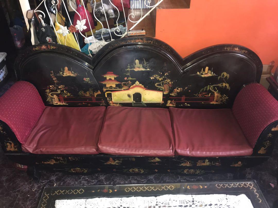Chinese sofa set, Furniture & Home Living, Furniture, Sofas on Carousell