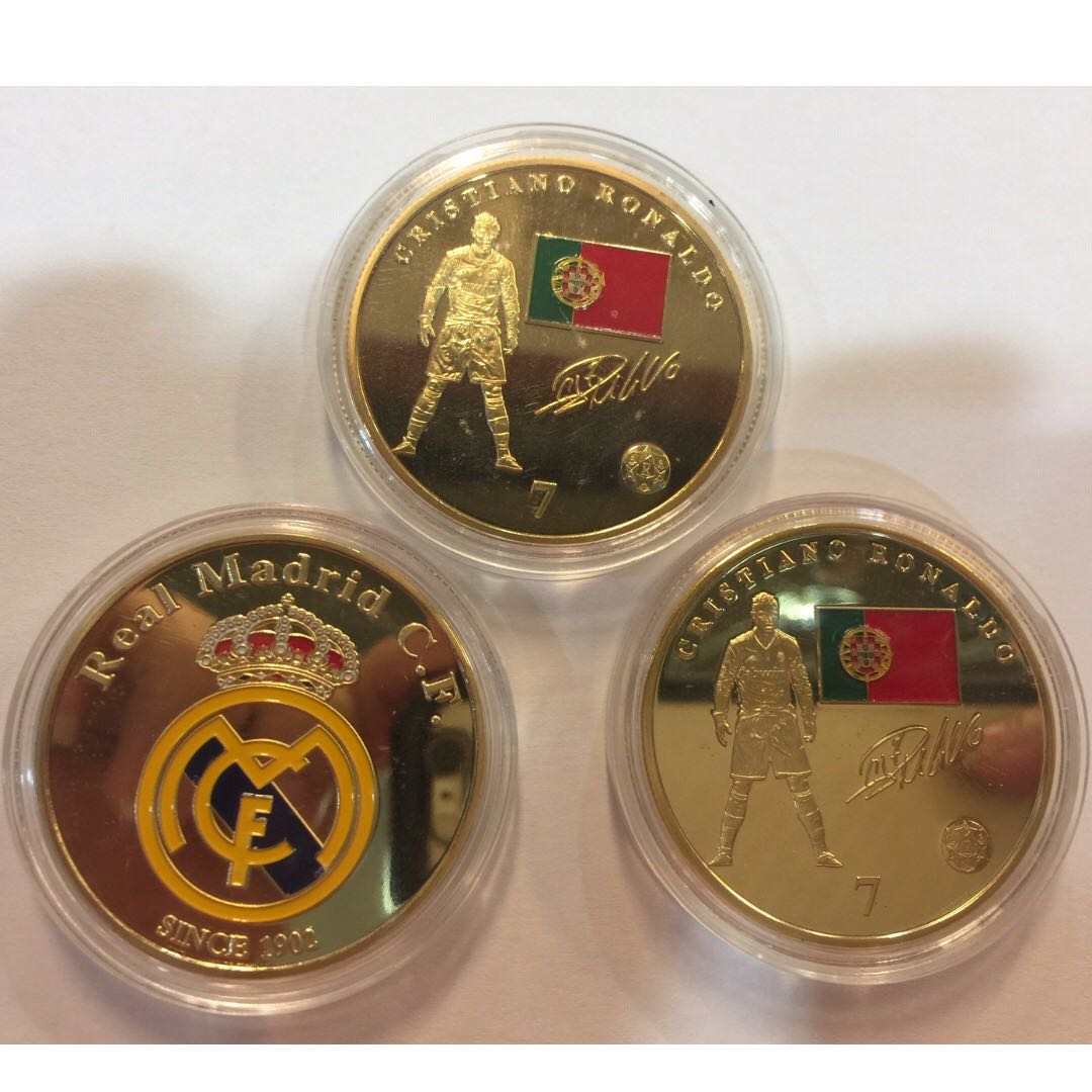 CRISTIANO RONALDO COIN REAL MADRID PORTUGAL SIGNED LAST UNIT Hobbies