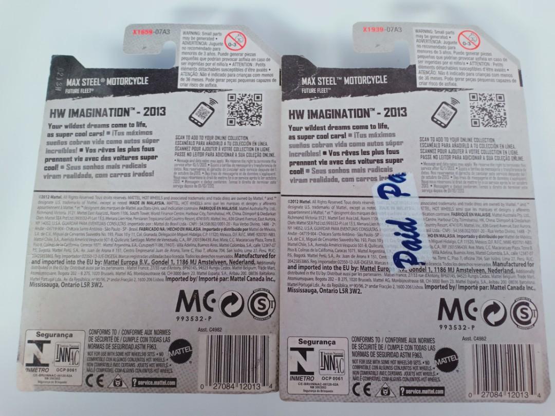 Hotwheels Max Steel Motorcycle (2013), Hobbies & Toys, Toys & Games on ...