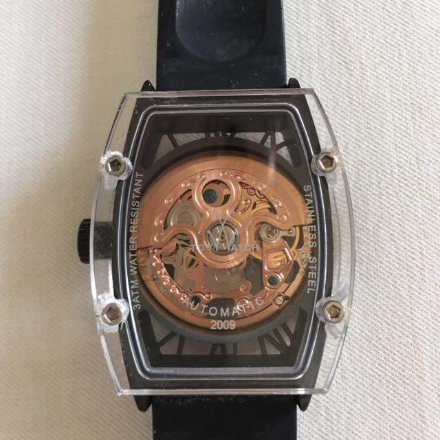 Jam Tangan ToyWatch Automatic Skeleton Pink Gold, Fesyen Wanita, Jam ...