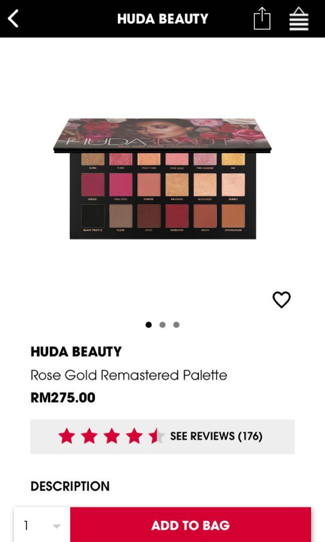 NEW Huda Beauty Remastered Pallete, Beauty & Personal Care, Face ...