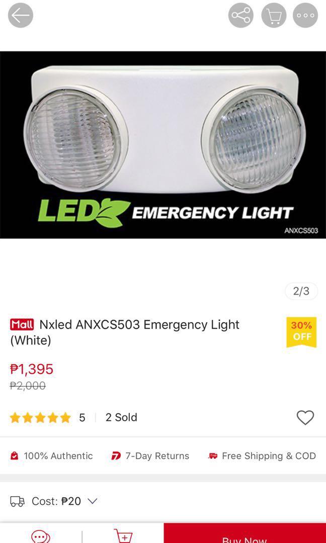 Nxled Emergency Light, Furniture & Home Living, Lighting & Fans ...