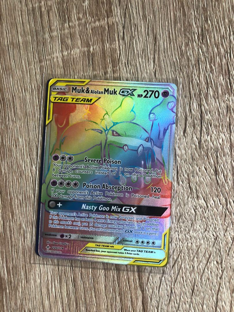 Sm10 alolan muk and muk tag team gx hr pokemon card, Hobbies & Toys ...