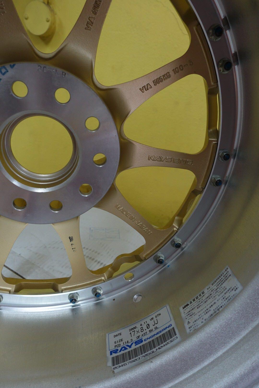 17" Rays Engineering Volk Racing GT-N rims 8x17 5x114.3 +37 JAPAN RIMS ...