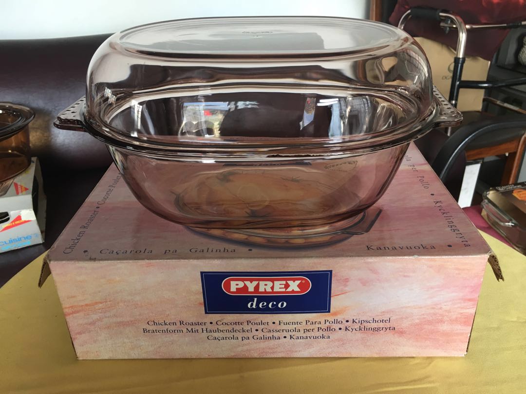 REPRICED : PYREX DECO CHICKEN ROASTER CASSEROLE 2.1 LITERS, Furniture ...