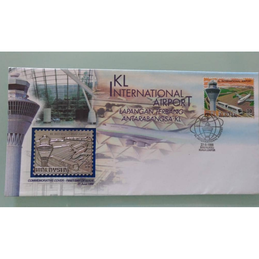 *RARE* Malaysia KLIA Commemorative Cover First Day of Issue 1998 Stamp ...