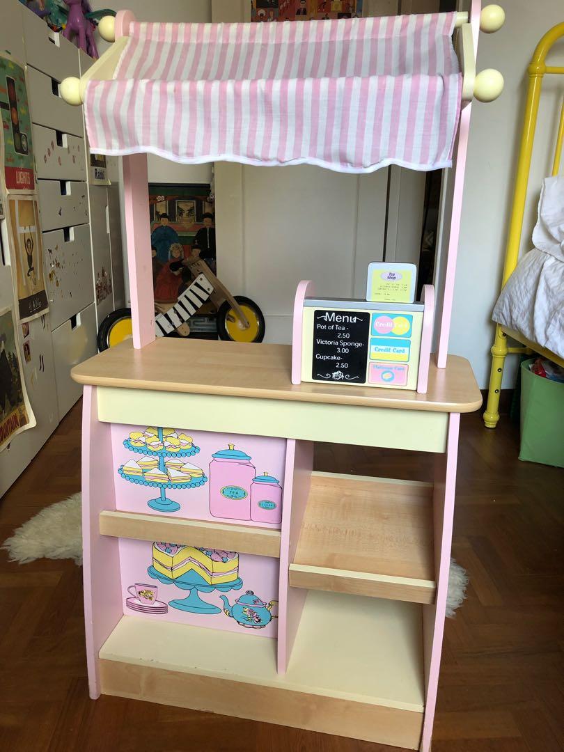 Role play shop with beautiful awning, cash register and built in oven ...