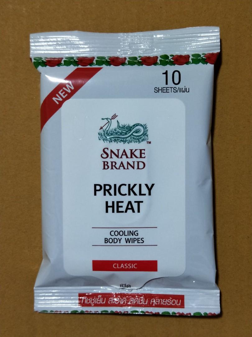 Snake Brand Prickly Heat Cooling Body Wipes (10 sheets), Beauty ...