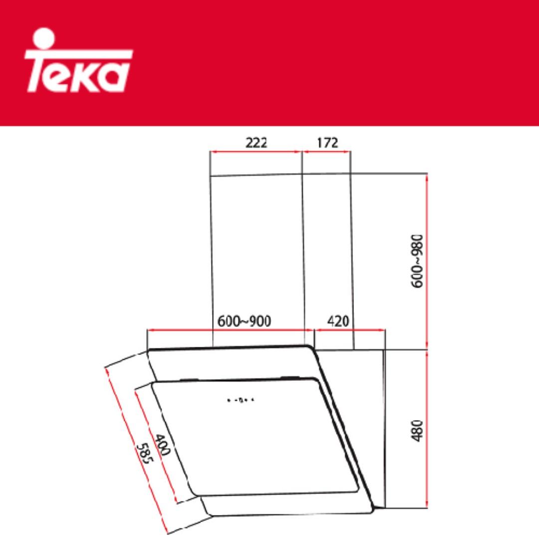 TEKA DVS 90 AD 90CM WALL DECORATIVE HOOD WITH DIGITAL DISPLAY AND TOUCH ...