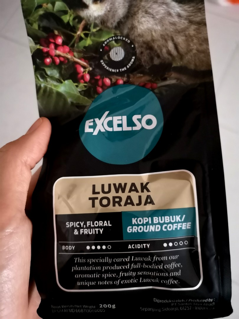 Excelso Luwak Kopi (Weasel Coffee) 200g RARE!!! Authentic, Everything ...
