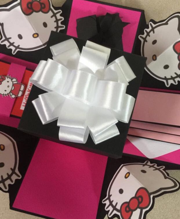 Hello kitty explosion box (personalised), Design & Craft, Handmade ...