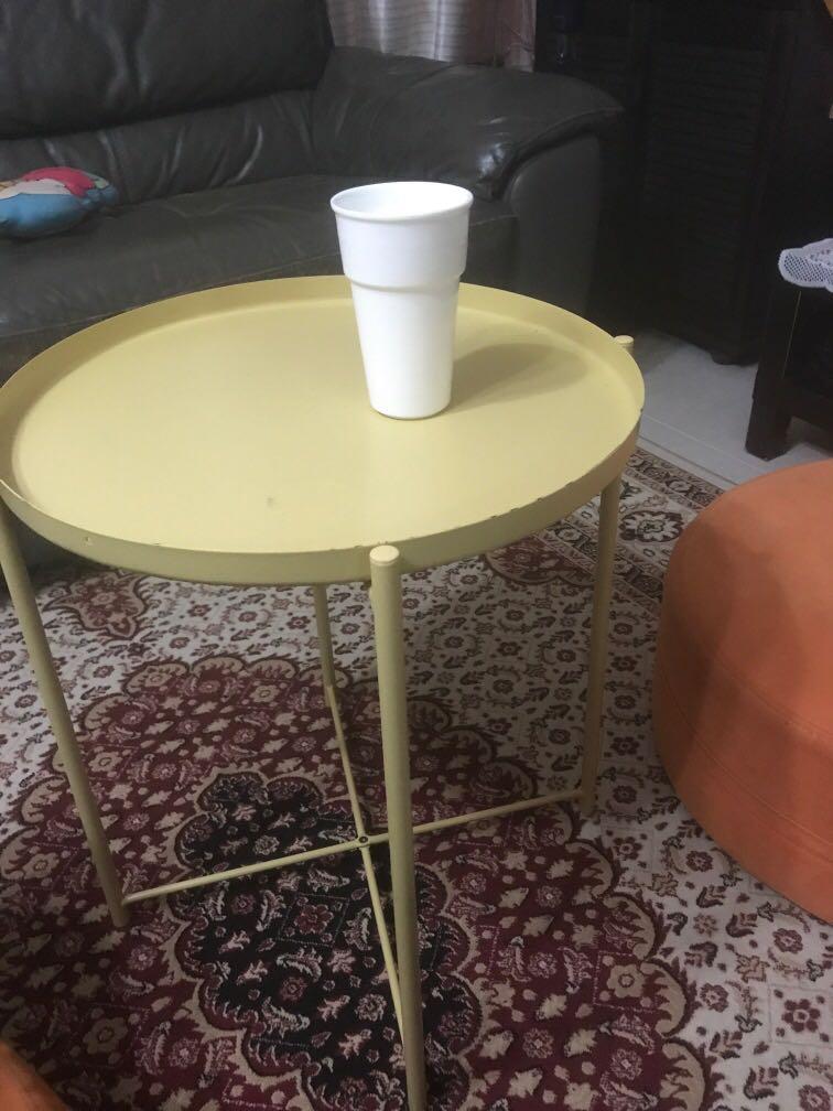IKEA metal round side table, Furniture & Home Living, Furniture, Tables ...
