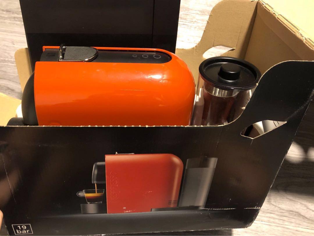 NESPRESSO U-orange coffee machine with 36 capsules, 家庭電器, 廚房電器, 咖啡機及咖啡壺 ...