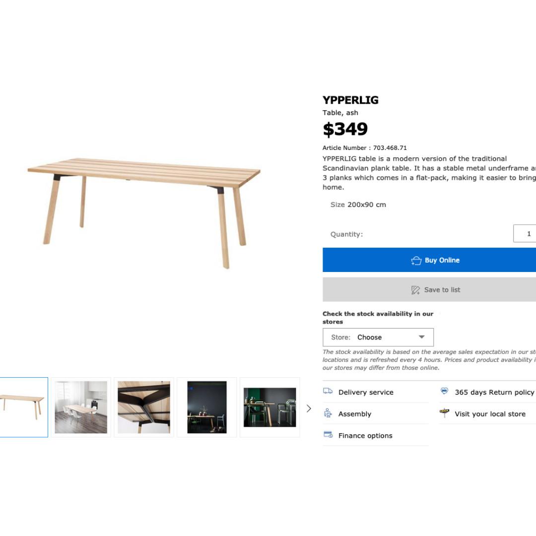 YPPERLIG IKEA dinning table - 8 seaters, Furniture & Home Living ...