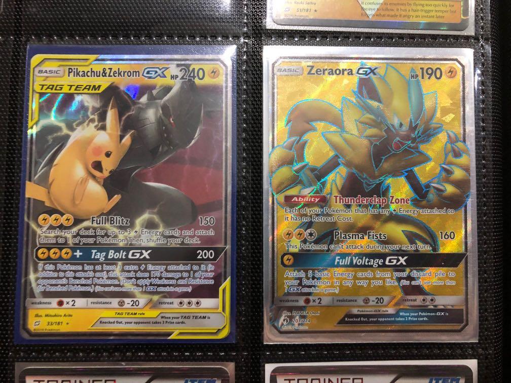 Zeraora GX, Pikachu & Zekrom GX, Hobbies & Toys, Toys & Games on Carousell
