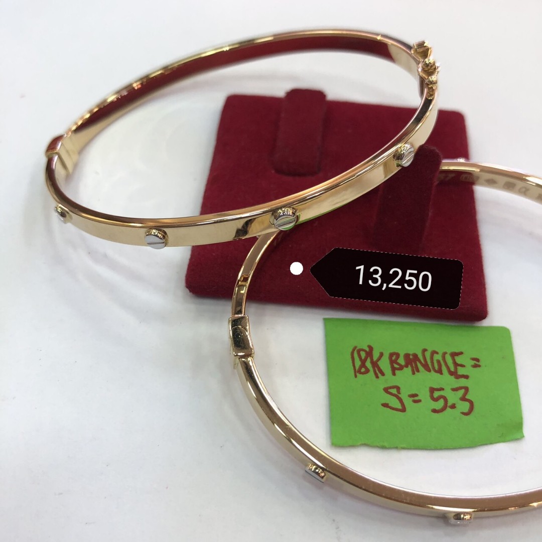 18k Saudi gold BANGLES in assorted designs, Women's Fashion, Jewelry ...