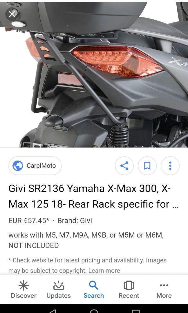 Givi Rear Rack for Yamaha Xmax, Motorcycles, Motorcycle Accessories on ...