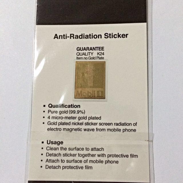 Limited Edition gold plated Mobil 1 Anti Radiation Sticker, Everything ...
