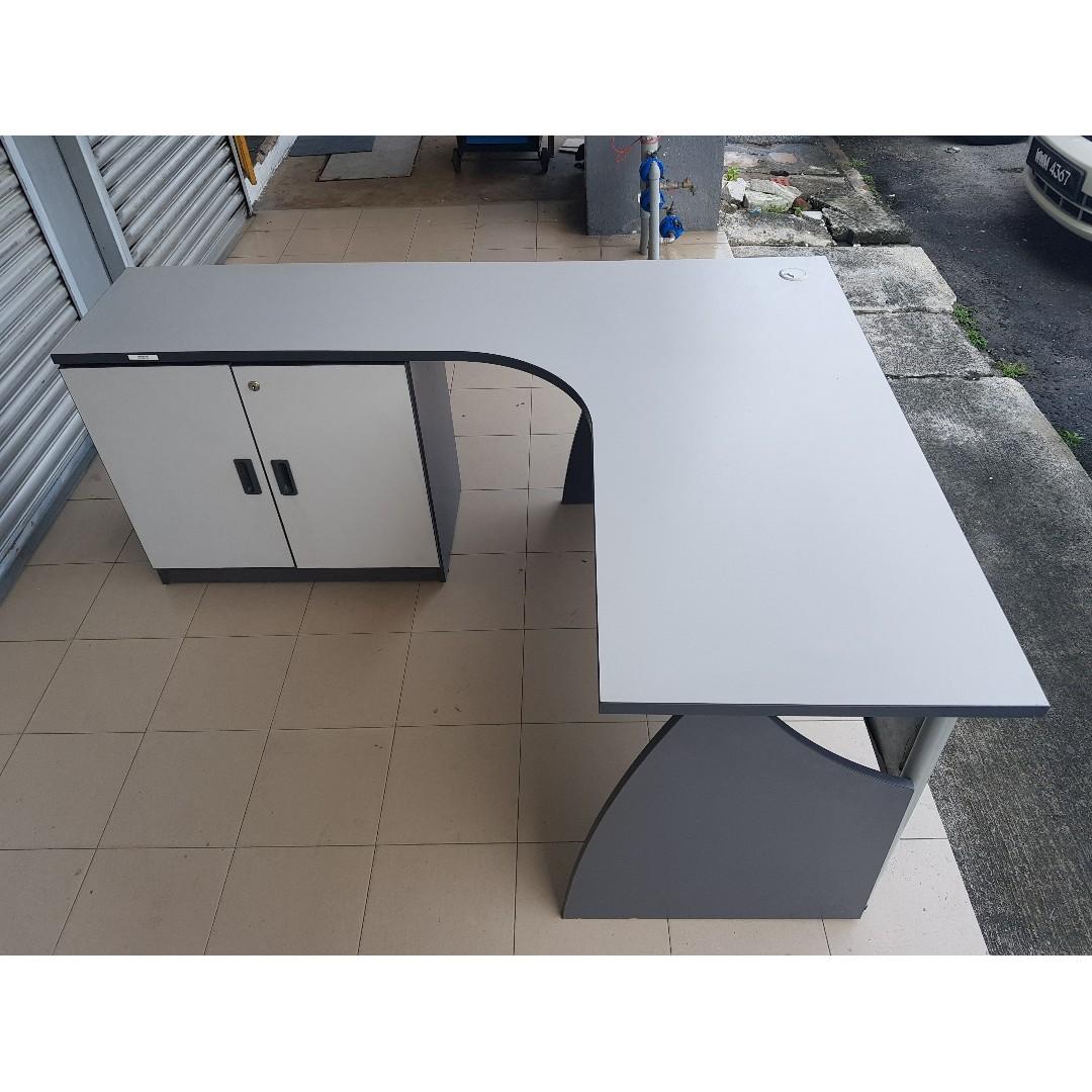 L-Shape Table cw Cabinet Leg, Furniture & Home Living, Furniture ...