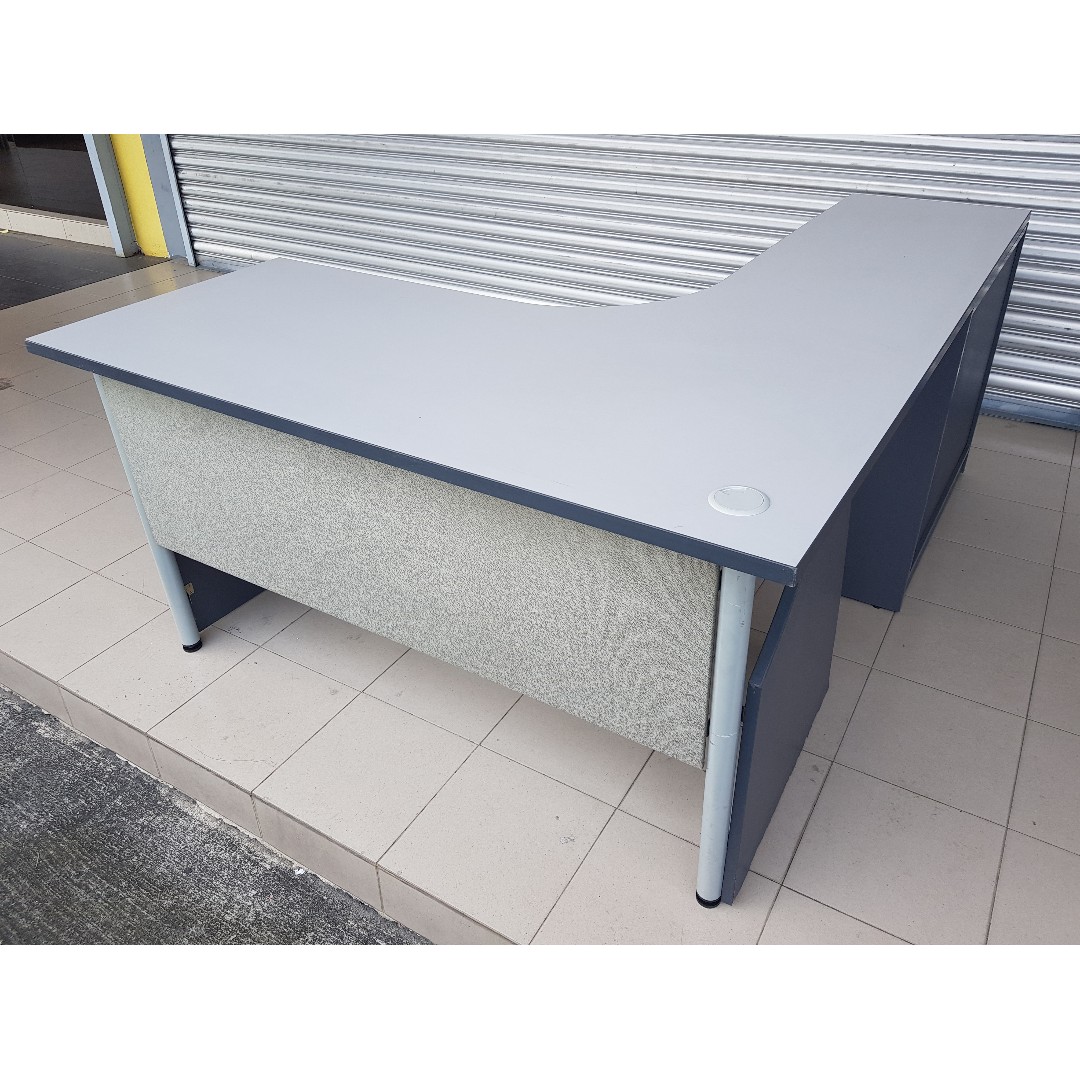 L-Shape Table cw Cabinet Leg, Furniture & Home Living, Furniture ...