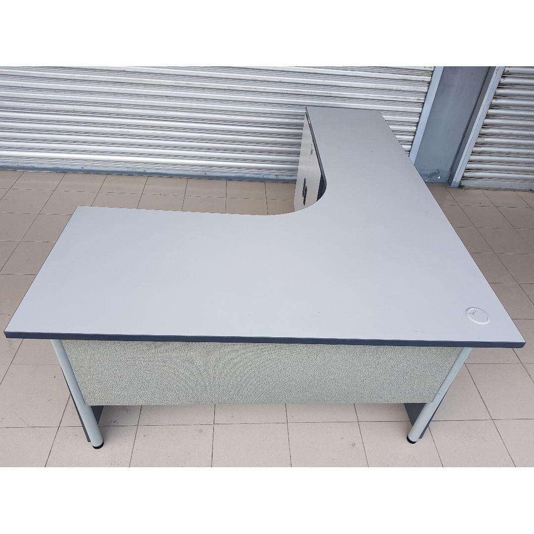 L-Shape Table cw Cabinet Leg, Furniture & Home Living, Furniture ...