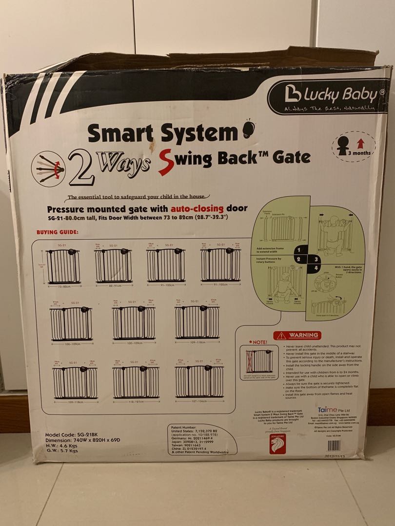 Lucky Baby Swing Back Gate, Babies & Kids, Infant Playtime on Carousell