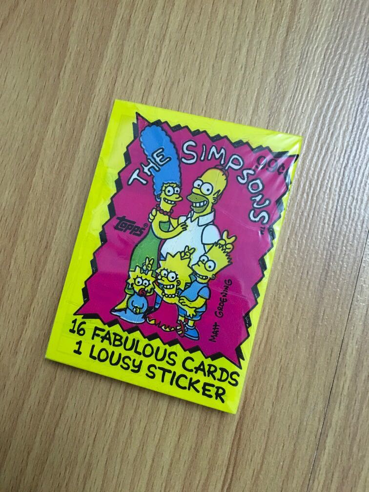 Retro The Simpsons collectible cards ad sticker pack, Hobbies & Toys ...