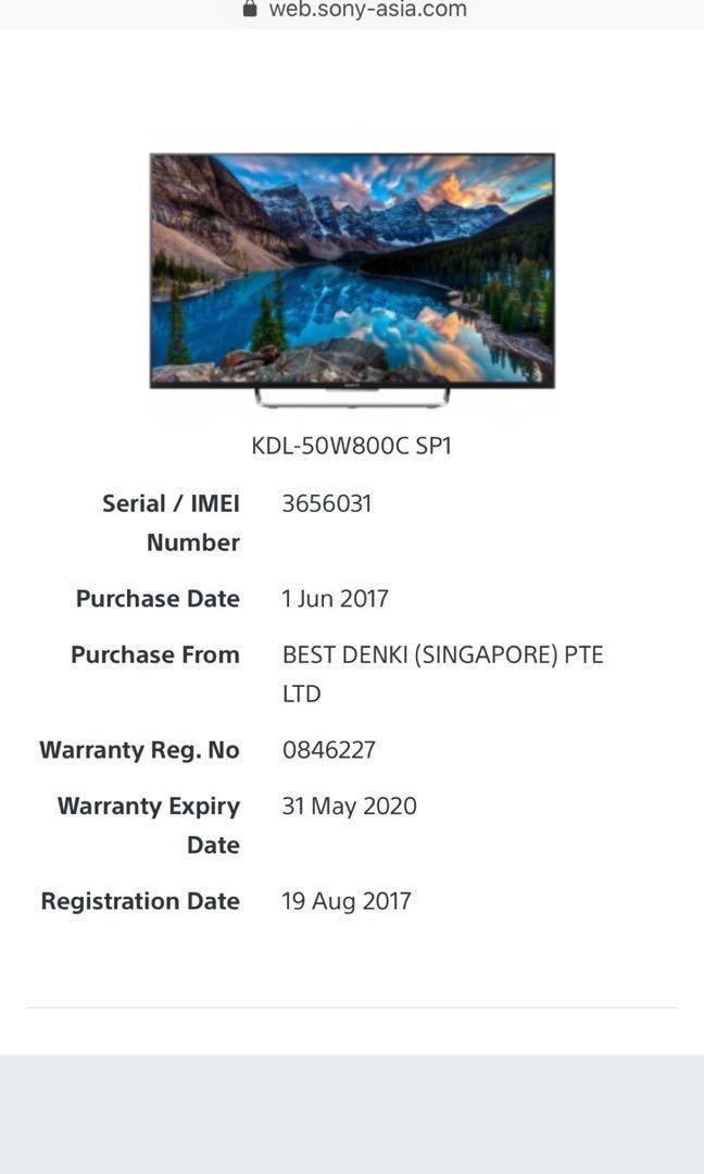 Sony KDL-50W800C BRAVIA - 50" Smart & 3D FHD LED TV, TV & Home ...