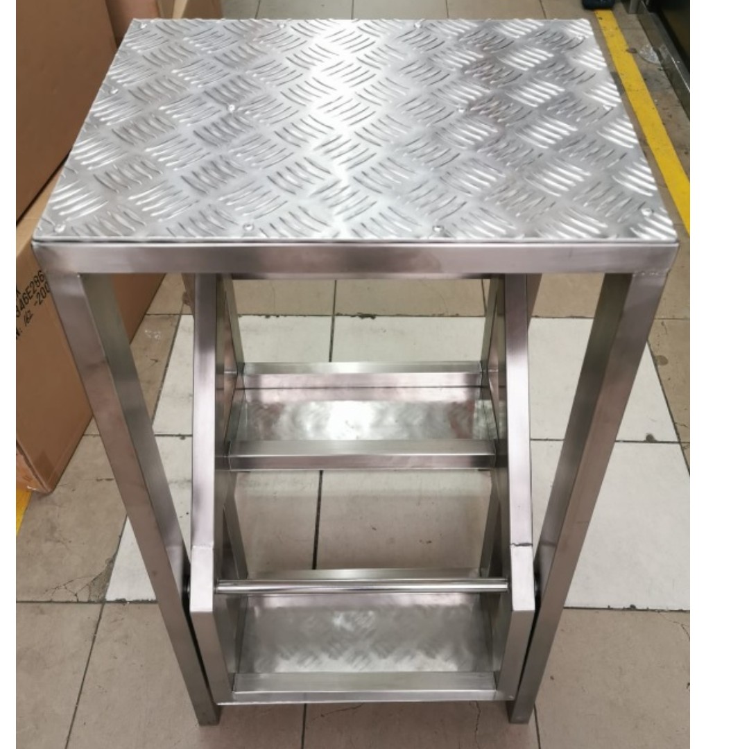Stainless Steel 304 Foldable Step Ladder, Furniture & Home Living ...