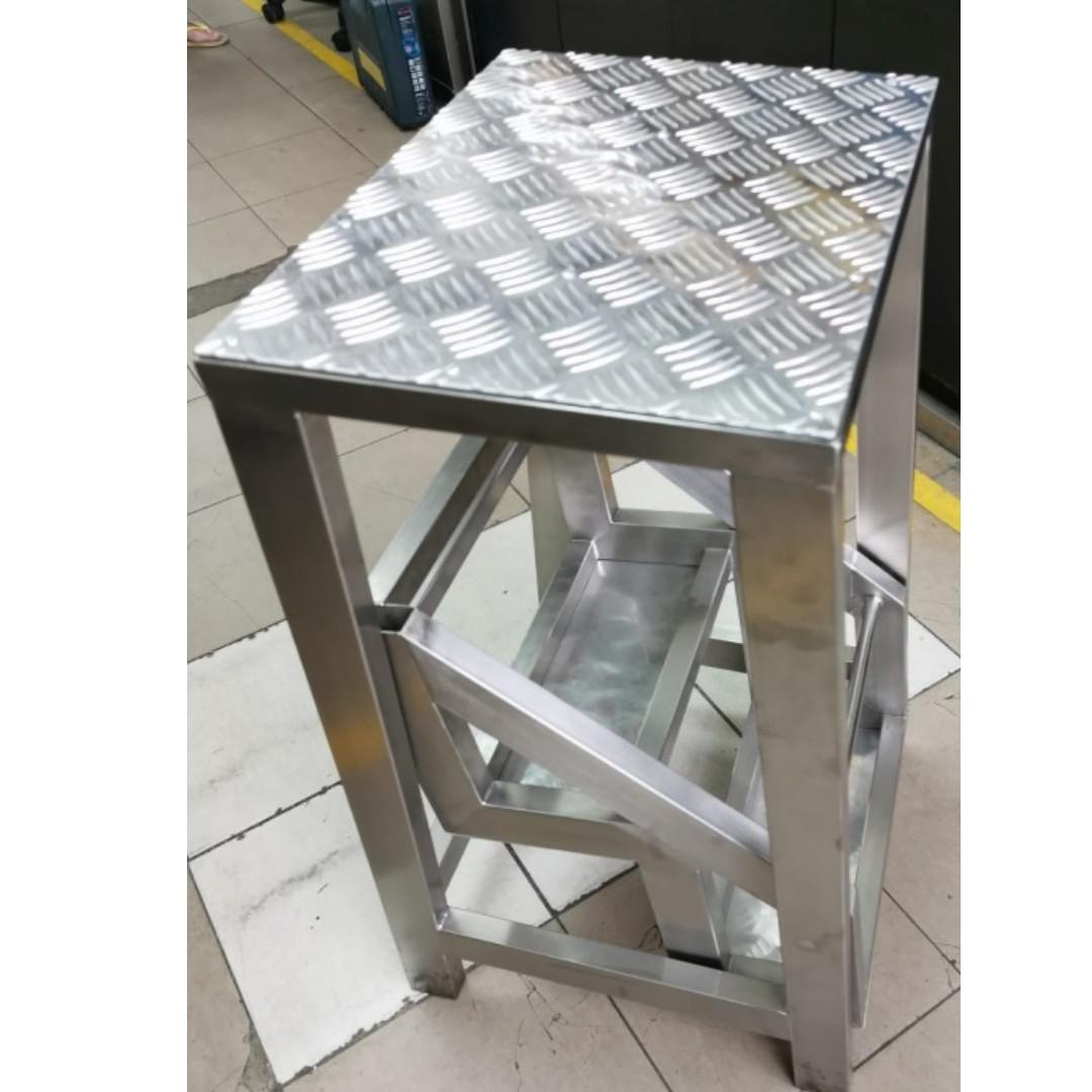Stainless Steel 304 Foldable Step Ladder, Furniture & Home Living ...