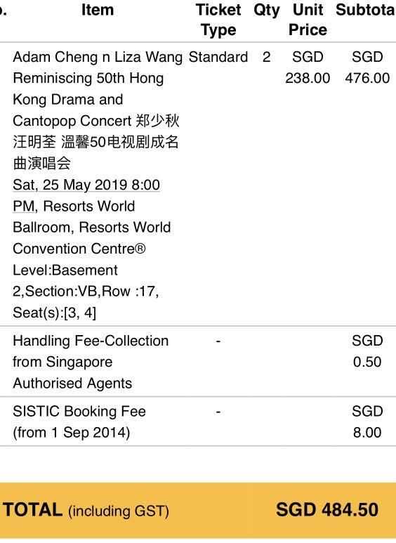 Adam Cheng and Lisa Wang concert, Hobbies & Toys, Memorabilia ...