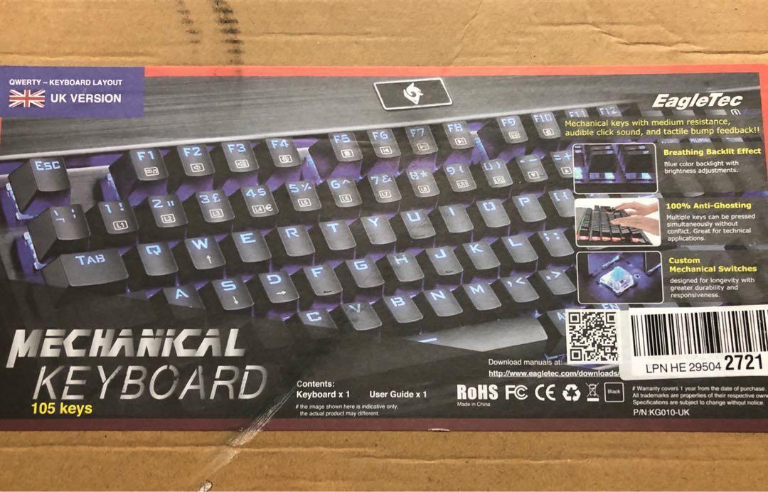 EagleTec keyboard with breathing blue backlight, Computers & Tech ...