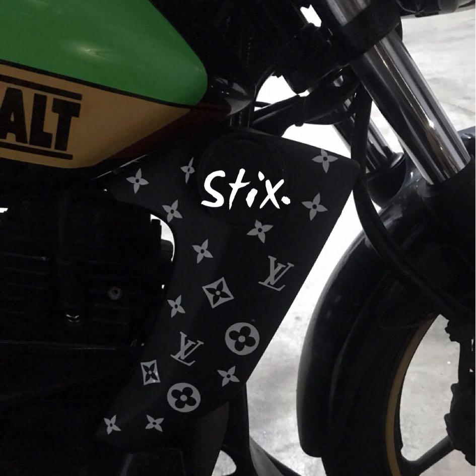 LV Vinyl Cut Sticker, Motorcycles, Motorcycle Accessories on Carousell