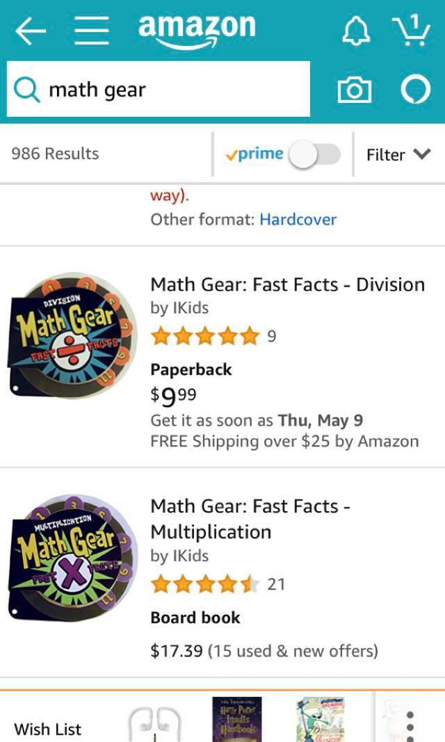 Math Gear, board game, addition, subtraction, multiplication, division ...