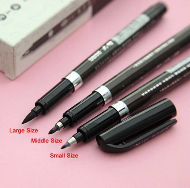 [PO] Calligraphy Brush Pen (Black), Hobbies & Toys, Stationery & Craft ...