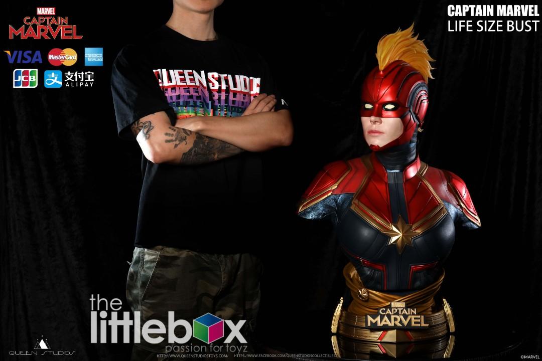 Queen Studios 1:1 Scale Life Size Captain Marvel Bust, Hobbies & Toys ...