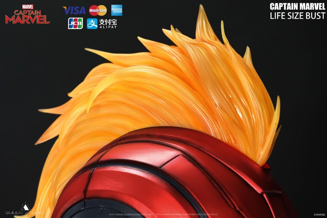 Queen Studios 1:1 Scale Life Size Captain Marvel Bust, Hobbies & Toys ...